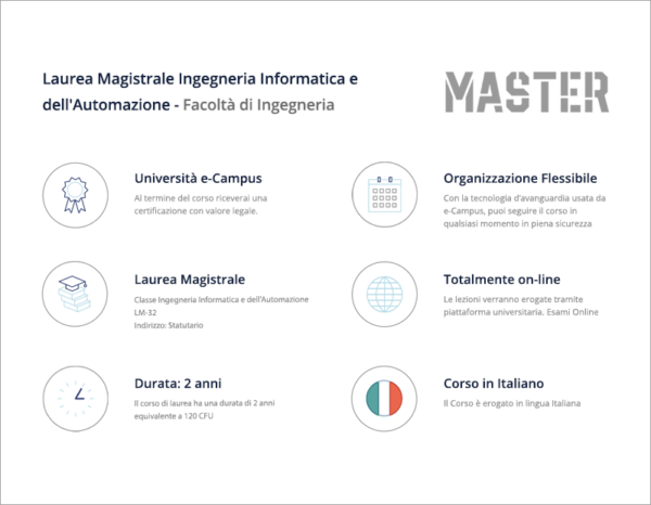 Laurea Magistrale Ingegneria Informatica e dell’Automazione – Master Formazione