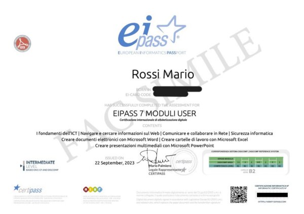 Pacchetto Eipass 7 Moduli User + Esame Standard (CIAD) – Master Formazione