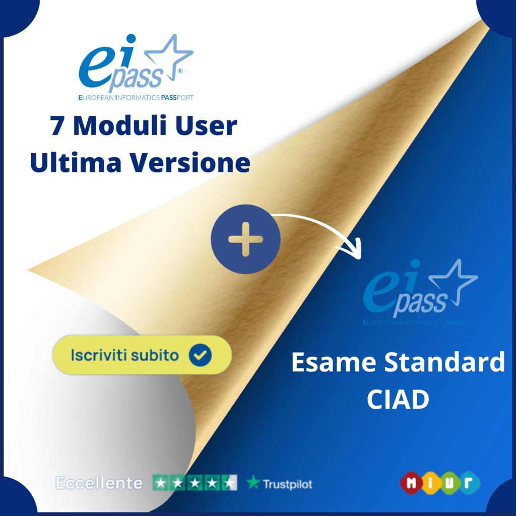 Pacchetto Eipass 7 Moduli User + Esame Standard (CIAD) – Master Formazione