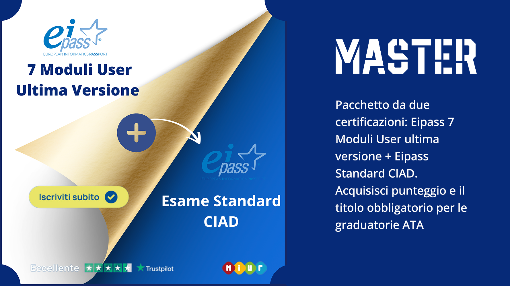 Pacchetto Eipass 7 Moduli User + Esame Standard (CIAD) – Master Formazione